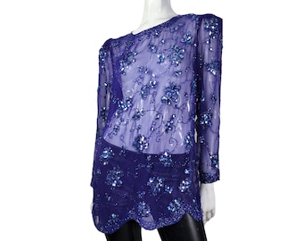 Sheer Purple Blouse - Etsy