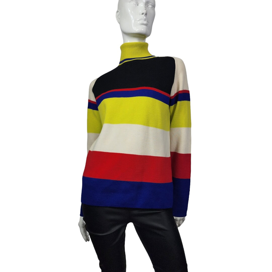 Vintage Colorblock Merino Wool Sweater Medium - Etsy