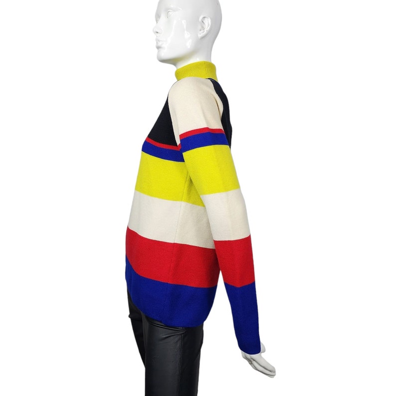 Vintage Colorblock Merino Wool Sweater Medium - Etsy