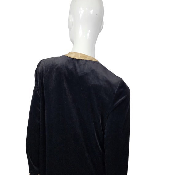 Vintage Raza New York Black Velour Zipper Robe Velour… - Gem