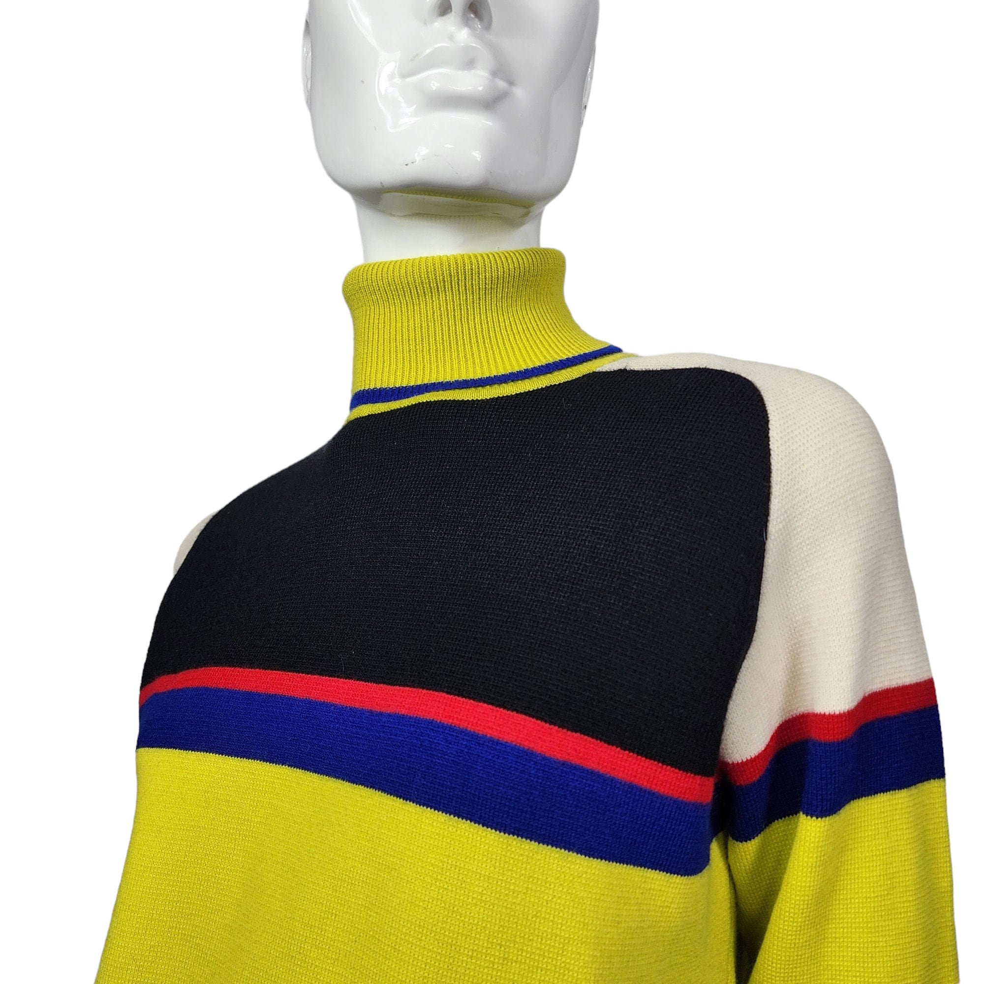 Vintage Colorblock Merino Wool Sweater Medium - Etsy