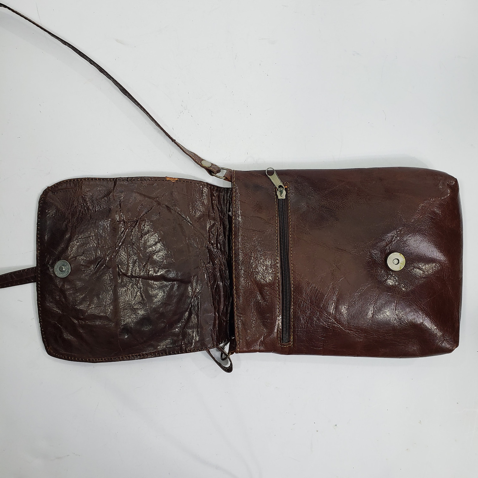 Vintage Brown Leather Purse With Camel Detail - Etsy