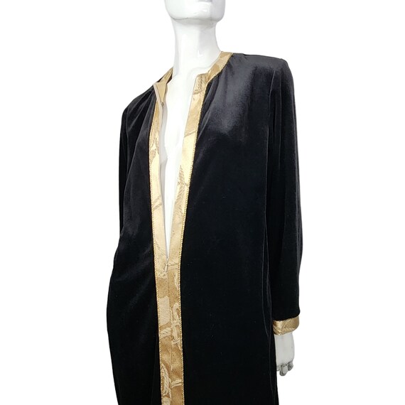 Vintage Raza New York Black Velour Zipper Robe Velour… - Gem