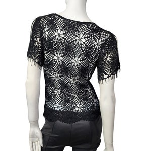 Vintage Y2K Black Crochet Top Small - Etsy