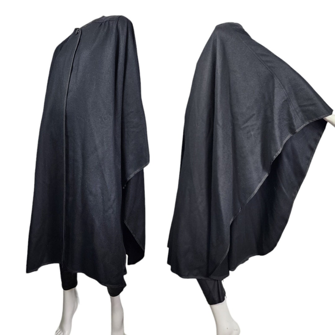Vintage WINDSMOOR Long Black Wool Cape England M/L - Etsy