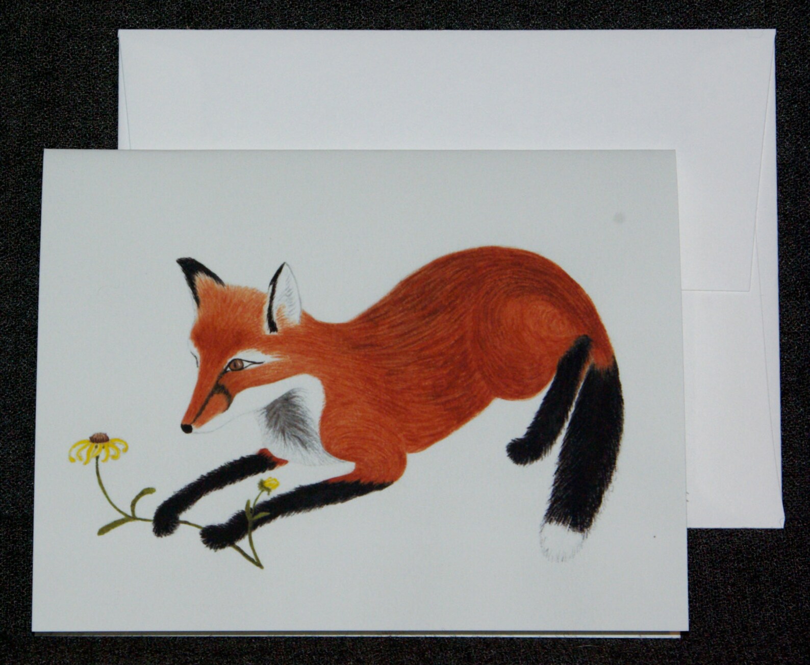 Playful Fox Watercolor Painting Notecard, Greeting Card, Blank Notecard ...