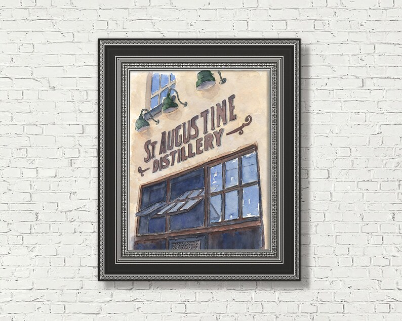 Watercolor Print St. Augustine Distillery, Industrial Art Print - Etsy