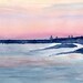Sunset From Vilano Bridge Watercolor Print, Coastal Abstract Art ...