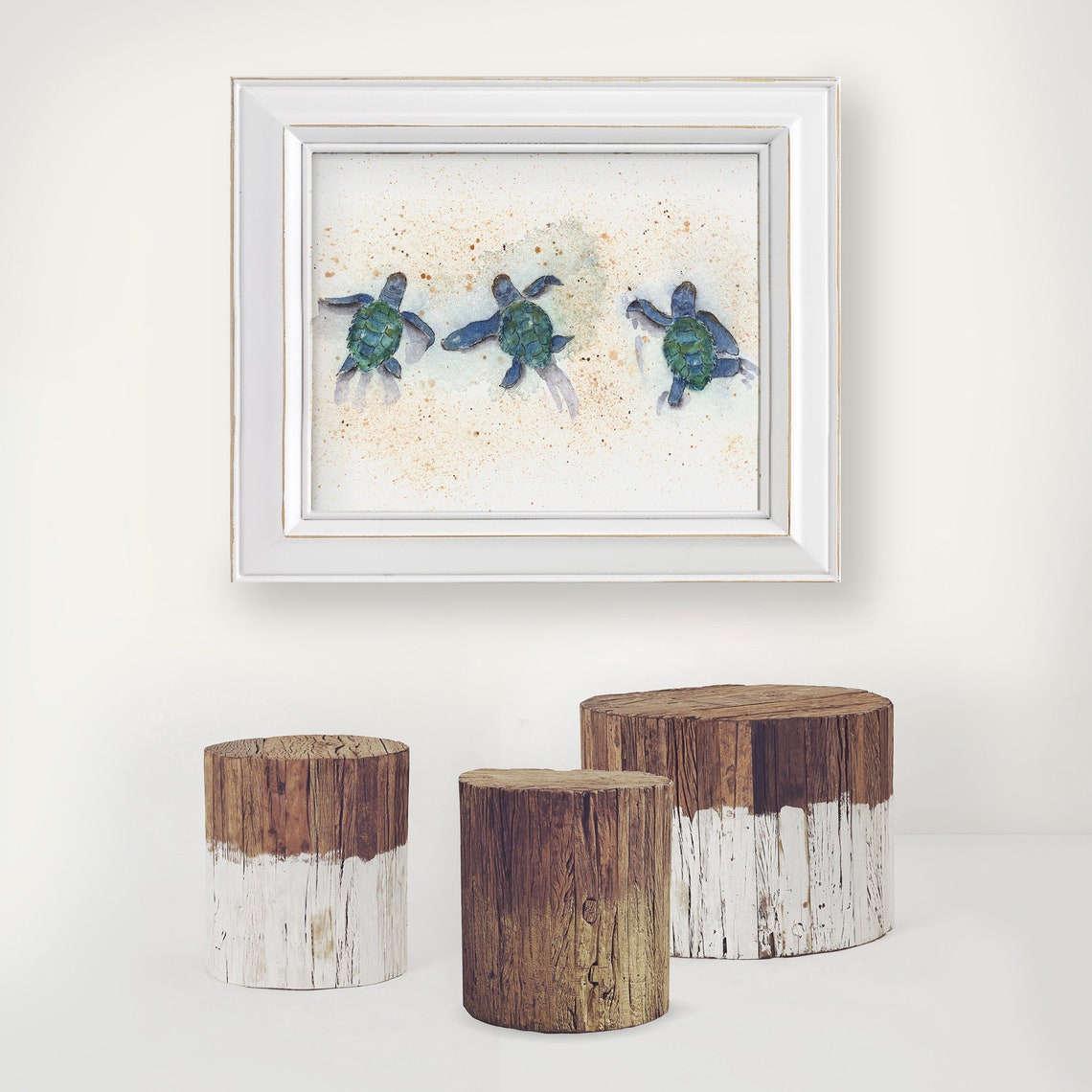 Baby Sea Turtles Watercolor Print Kids Room Turtle Art | Etsy