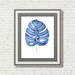 Blue Watercolor Monstera Leaf Print, Botanical Watercolor, Blue Home ...