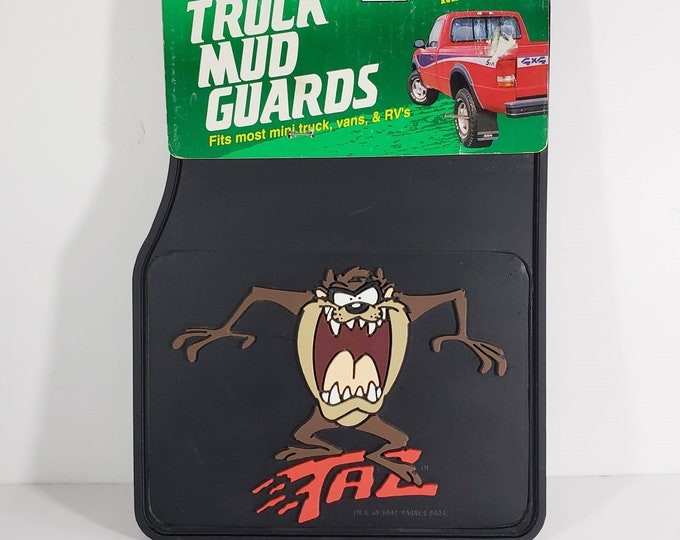 2 Vintage Taz Tasmanian Devil Mud Flaps Splash Guard 1992 Looney Tunes ...