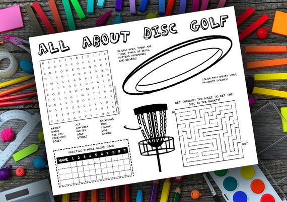 Kids Disc Golf Activity Work Sheet | Etsy