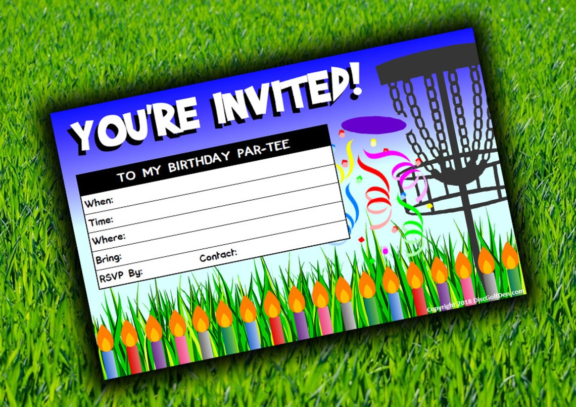 Disc Golf Birthday Party Invitations Generic / Write in / - Etsy