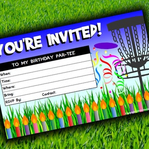 Disc Golf Birthday Party Invitations - Generic / Write in / Blank ...
