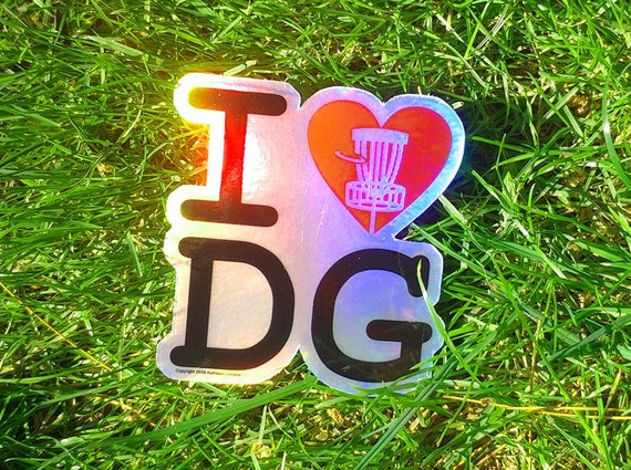 I Love Disc Golf Holographic Sticker 3in Cooler Water - Etsy