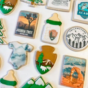 National Parks Baby Shower Sugar Cookie One Dozen - Etsy