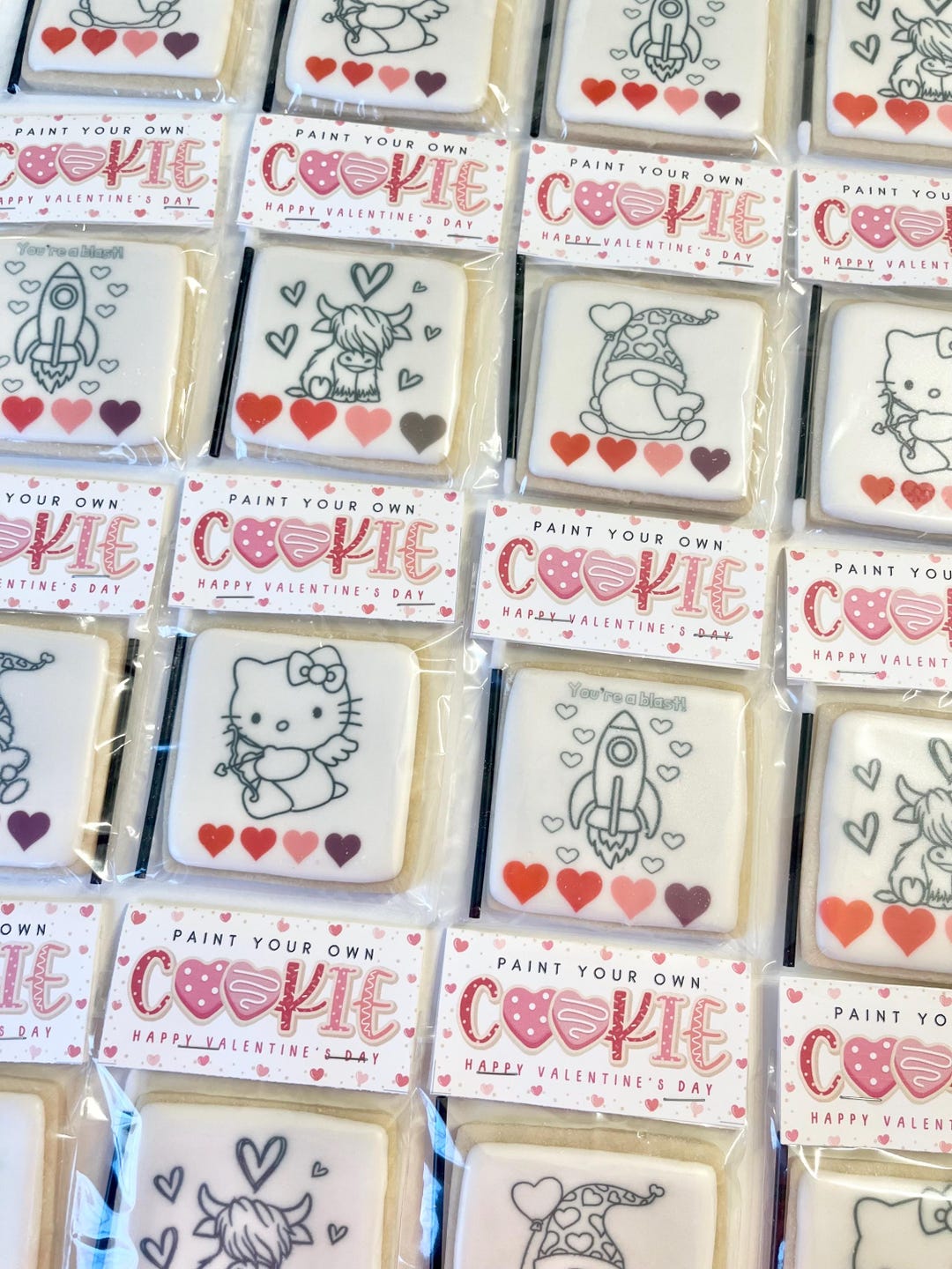 Valentines Day Paint Your Own Cookies One Dozen - Etsy