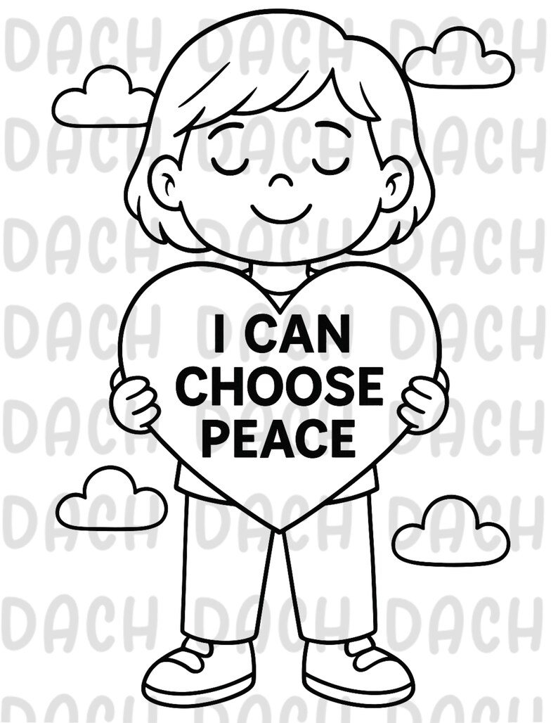 Peace Coloring Page - Etsy