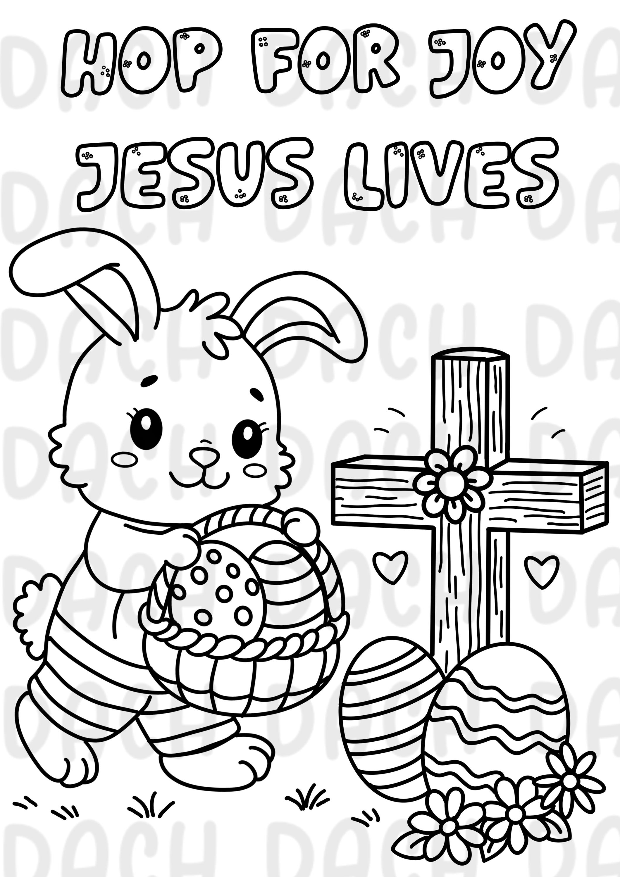 Hop for Joy, Jesus Lives Coloring Page - Etsy