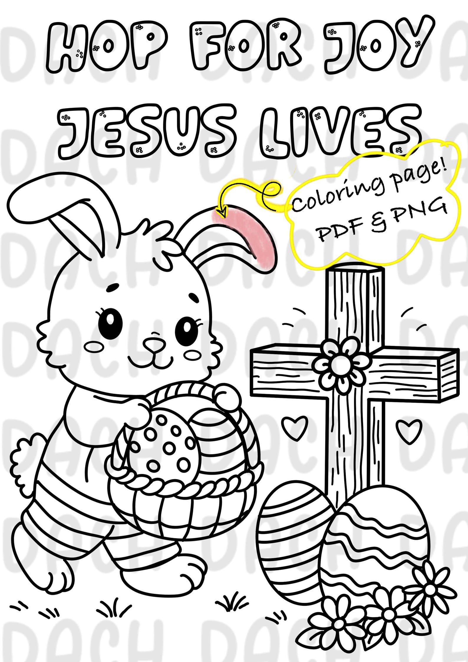 Hop for Joy, Jesus Lives Coloring Page - Etsy