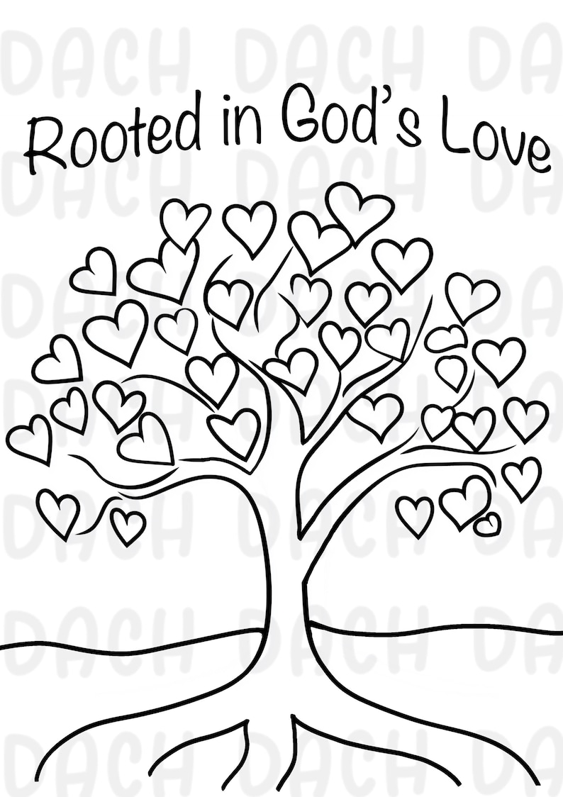 Rooted in God’s Love Coloring Page - Etsy