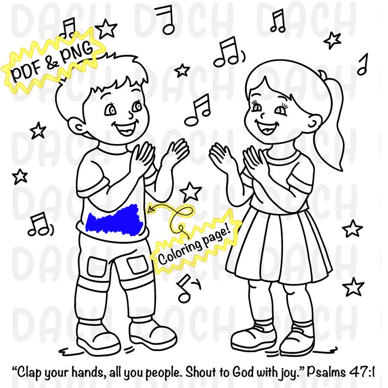 Shout With Joy Coloring Page - Etsy