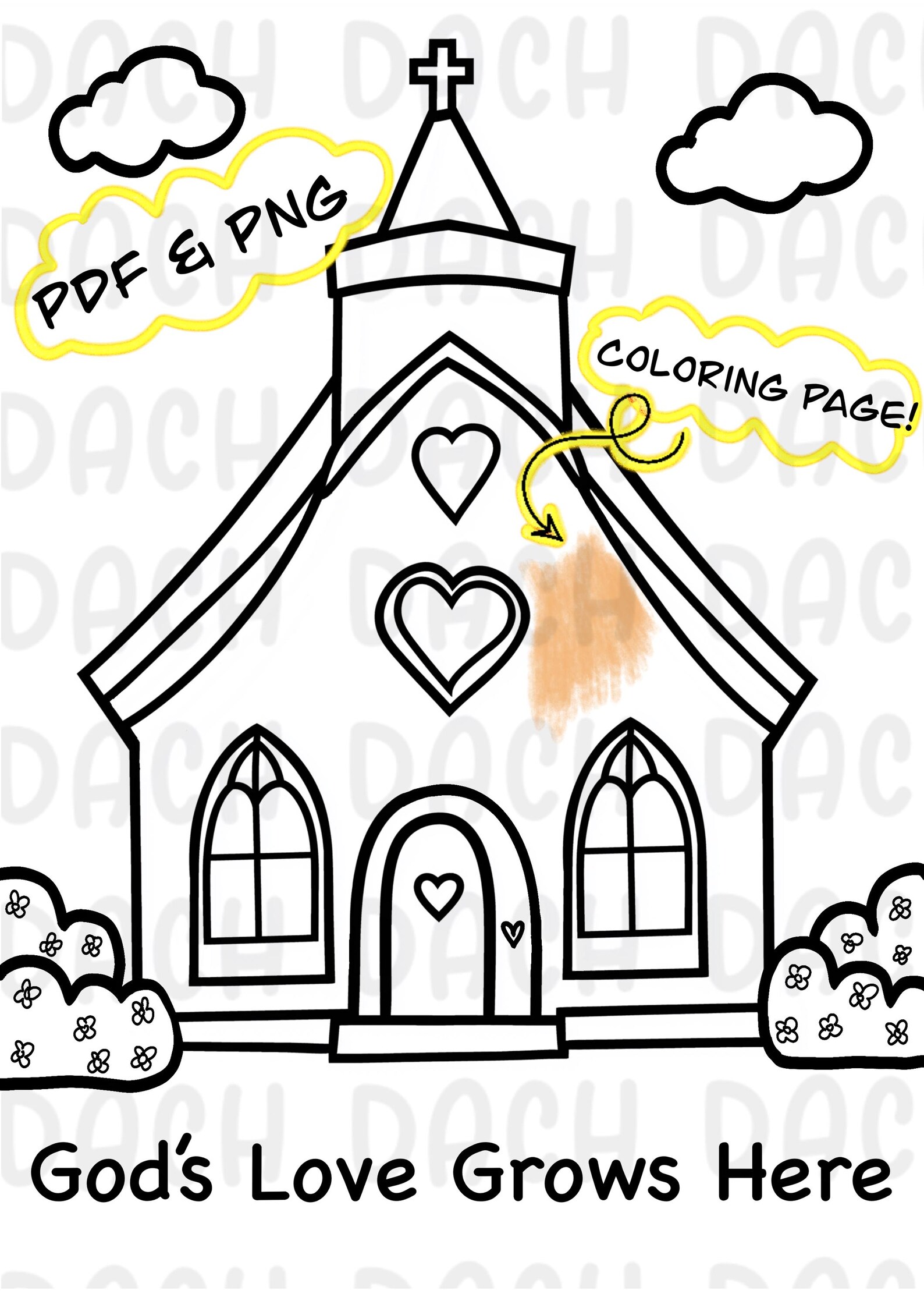 God’s Love Grows Here Coloring Page - Etsy