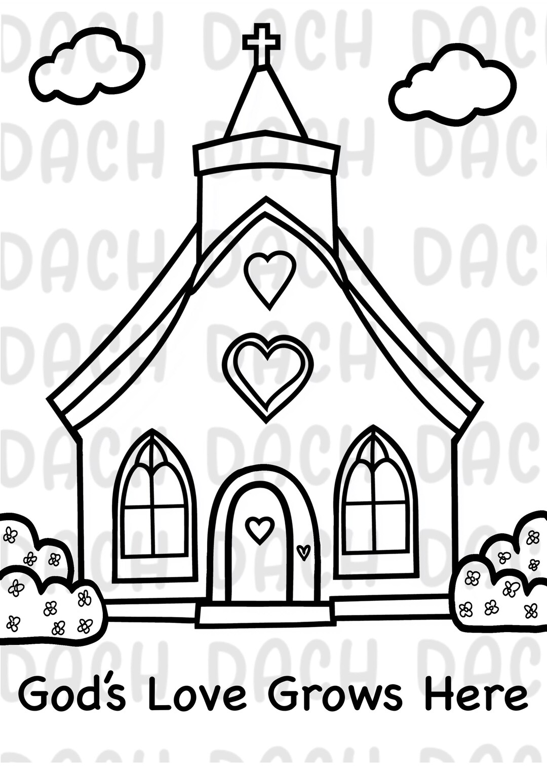 God’s Love Grows Here Coloring Page - Etsy
