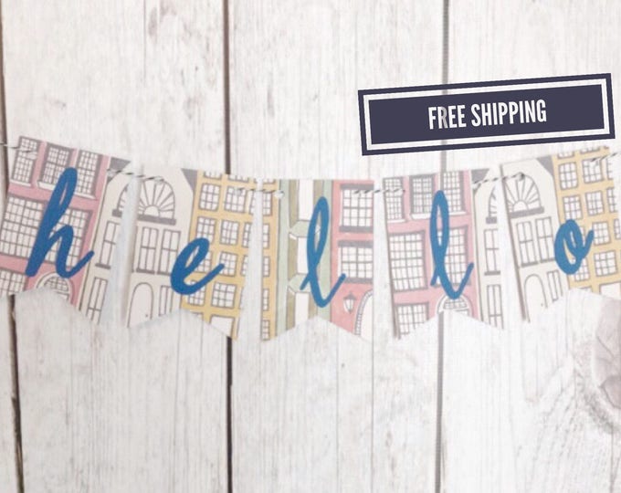 Hello Banner Housewarming Banner Hello Sign Welcome Sign - Etsy