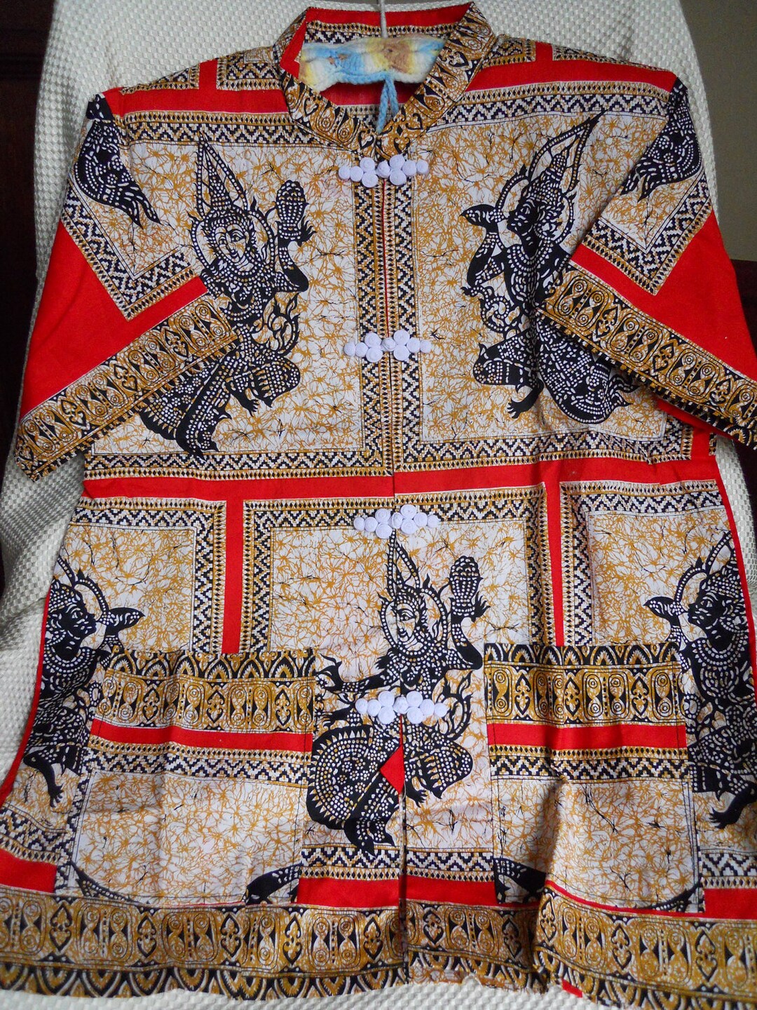 Vintage Thai Siam Cotton Batik Shirt, 1960s, Unisex, Tribal, Siamese ...