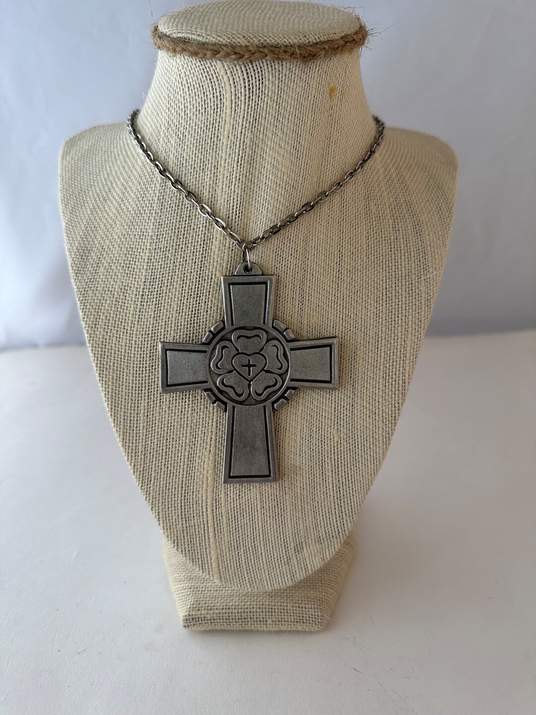 Vintage Pewter Chi Rho Cross Pendant Terra Sancta Guild Circa 1960s ...