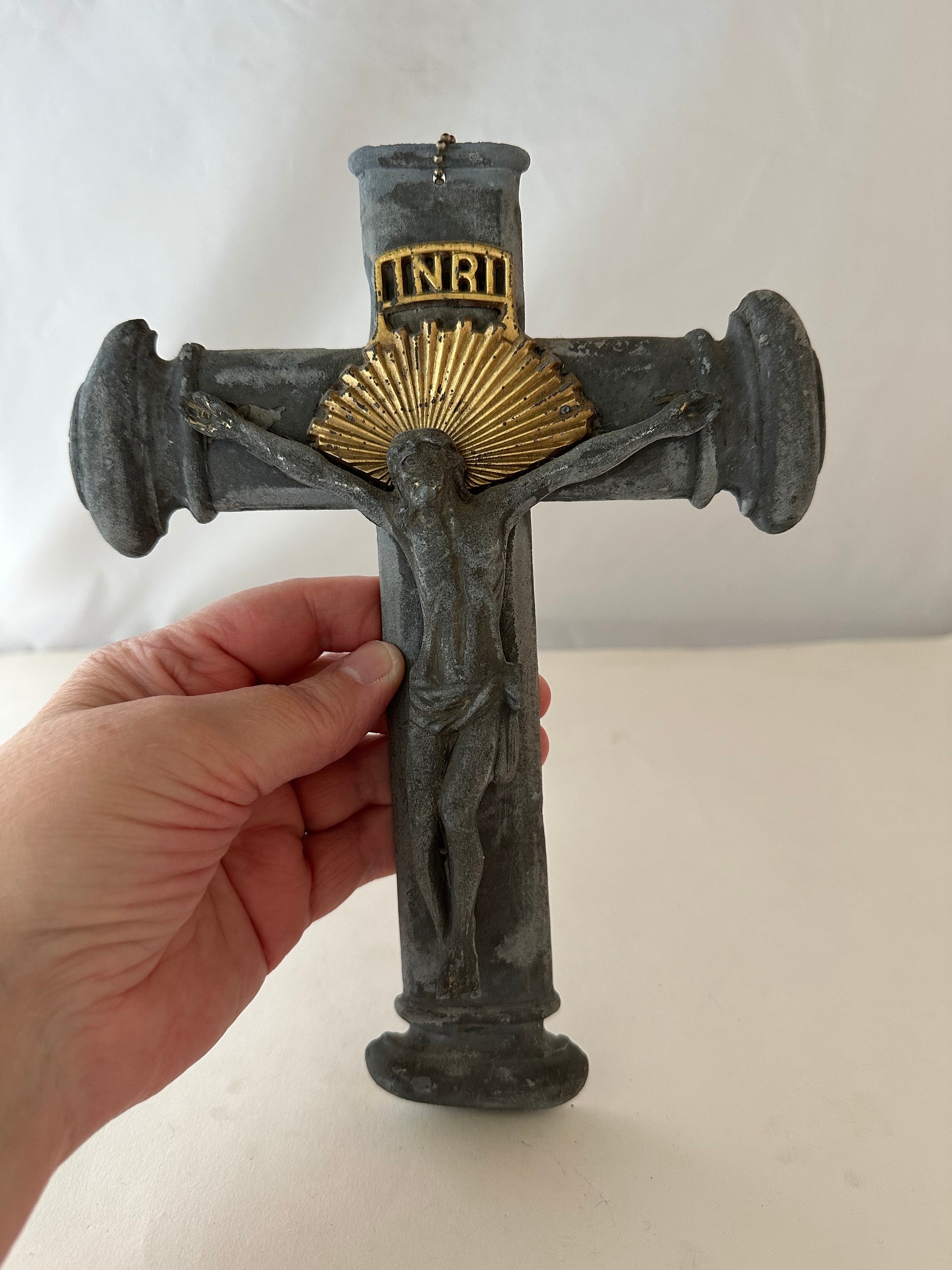 Vintage Large Heavy Metal Cemetery Funeral Cross Crucifix - Etsy