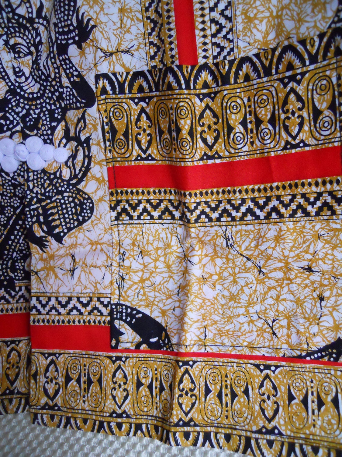 Vintage Thai Siam Cotton Batik Shirt, 1960s, Unisex, Tribal, Siamese ...