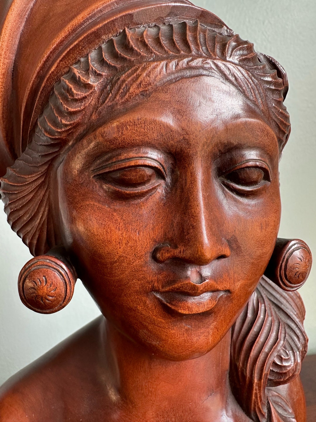 Gorgeous Vintage Wood Hand Carving Bust of a Woman, Beautifully ...