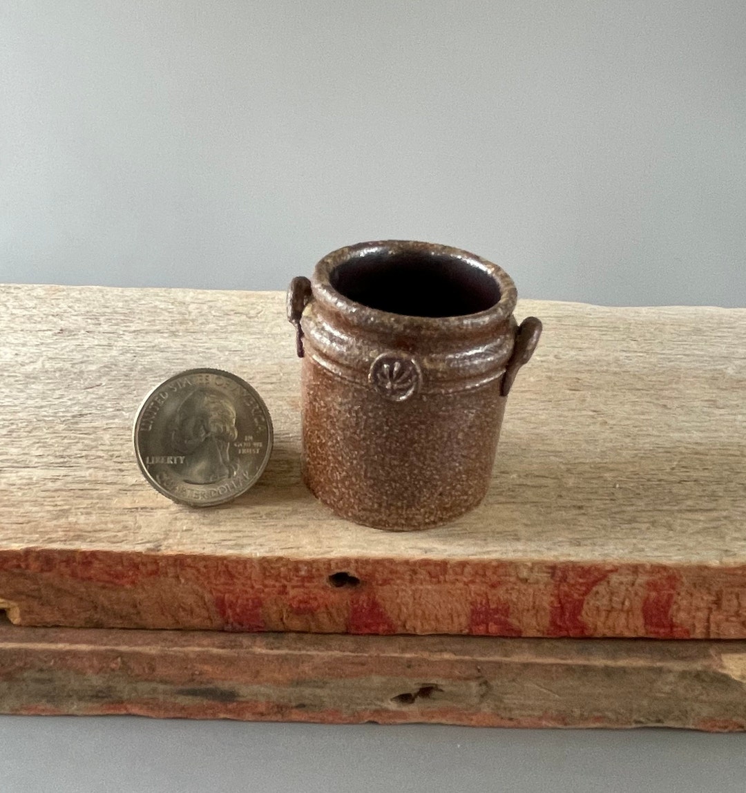 Miniature, Wood-fired, Stoneware Pottery Crock Jug With Tiny Lug ...