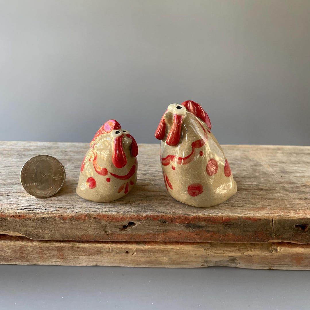 Pottery Family Duo of Funky Chickens FREE SHIPPING - Etsy