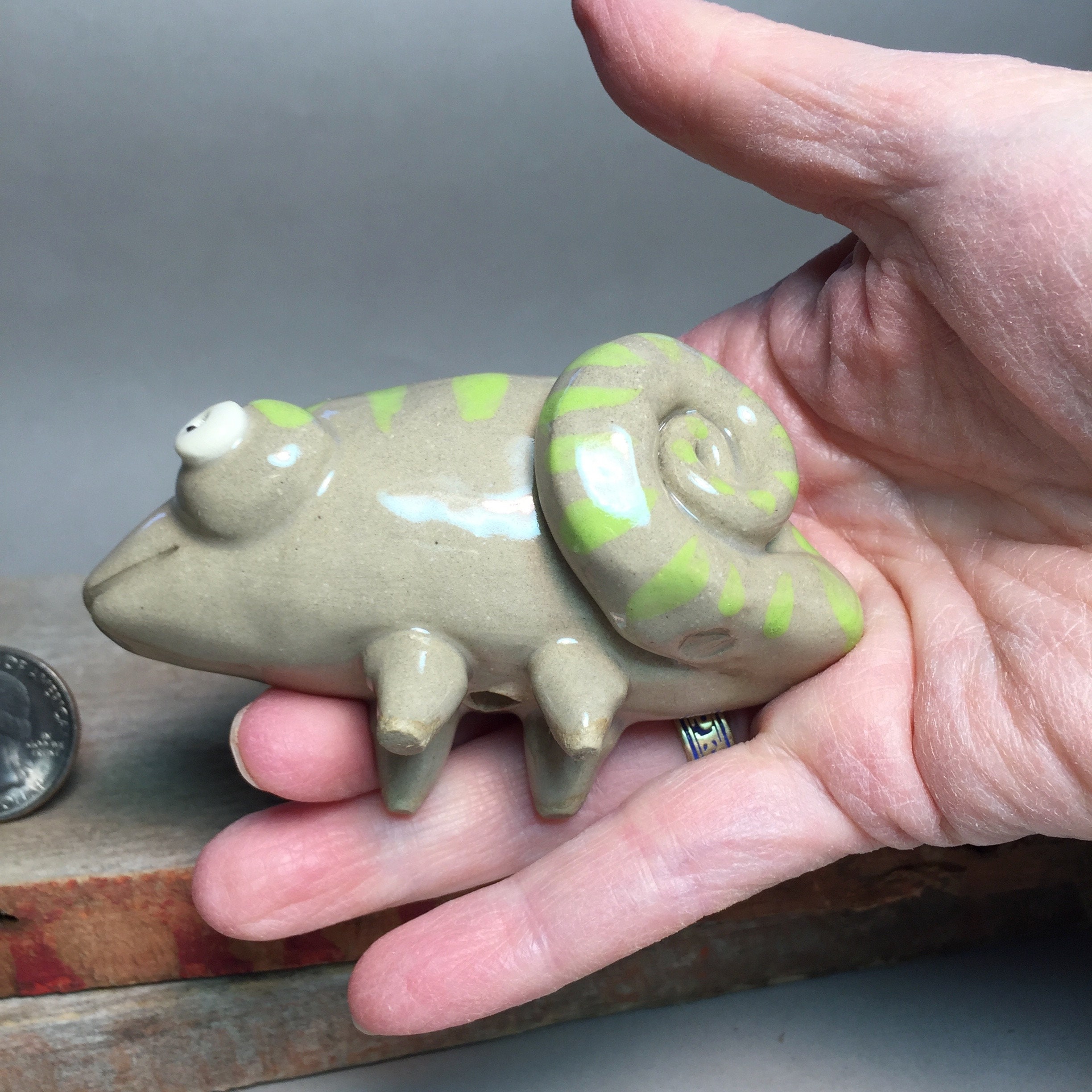 Handmade Miniature Ceramic Figurine Pottery Chameleon / Geckos | Etsy India