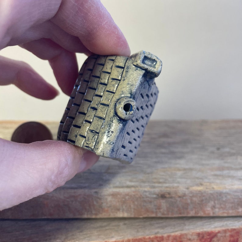 Miniature Primitive Log Cabin Bottle Jug Crock in Stoneware - Etsy