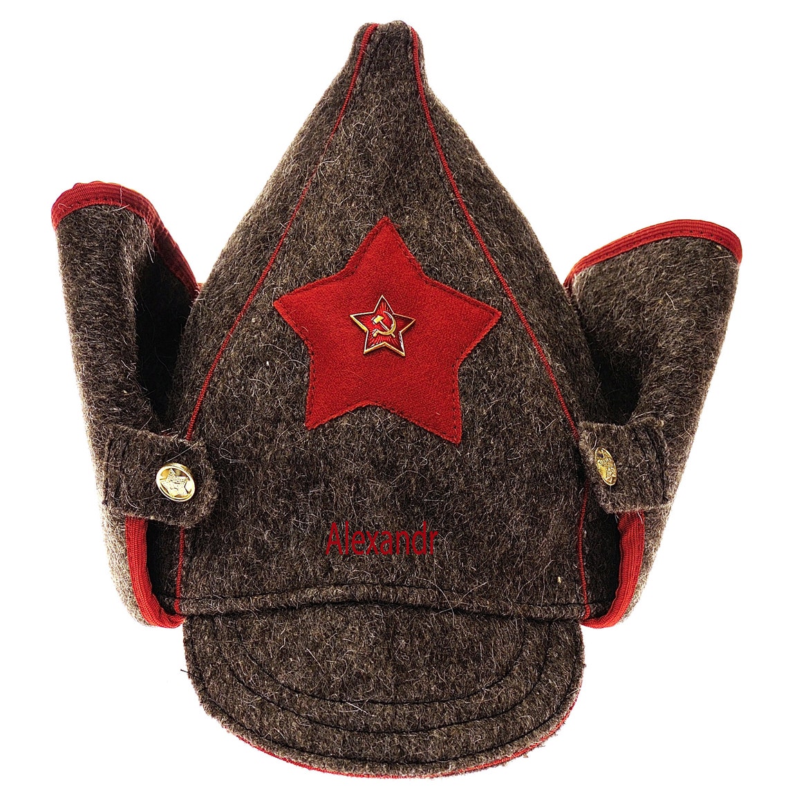 BUDENOVKA Military Gray Wool Uniform Red ARMY USSR Soviet | Etsy