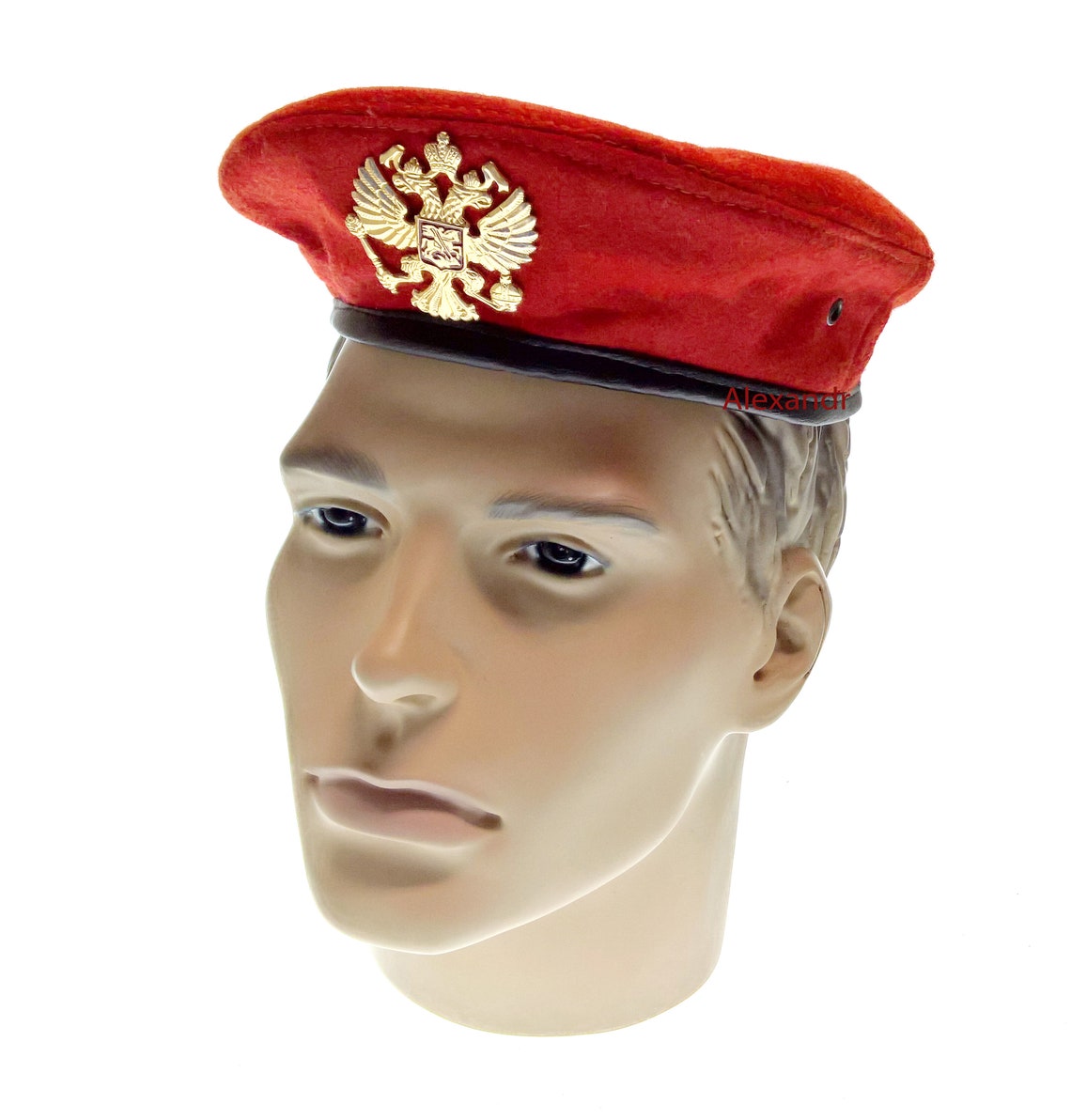 Military Beret Red Hat Russian Army Badge Cap Soldier Uniform | Etsy