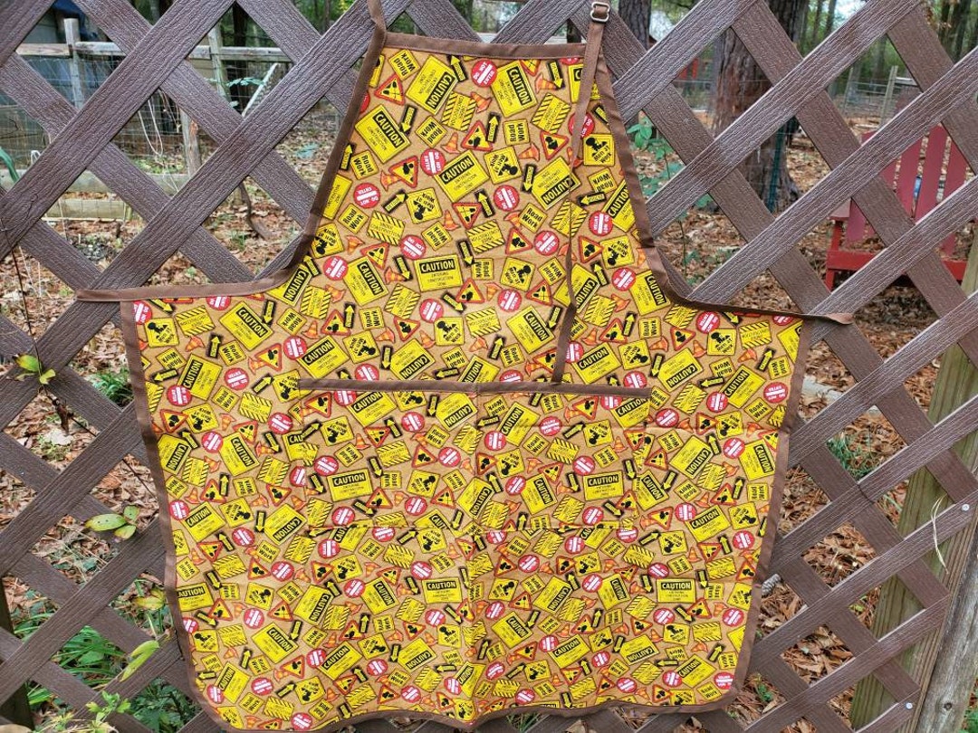 Handmade Apron, Constrution Sign Apron, Road Work Sign Apron, - Etsy