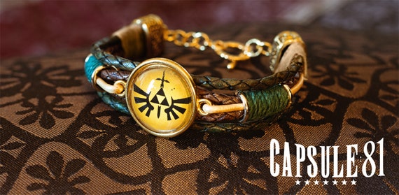 Legend of Zelda Themed Leather Bracelet | Etsy