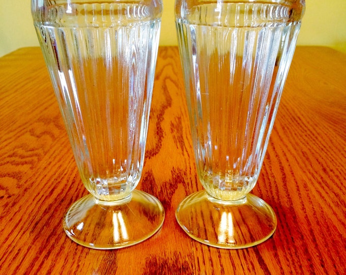 Vintage Milkshake Glasses, Set of 2 - Etsy