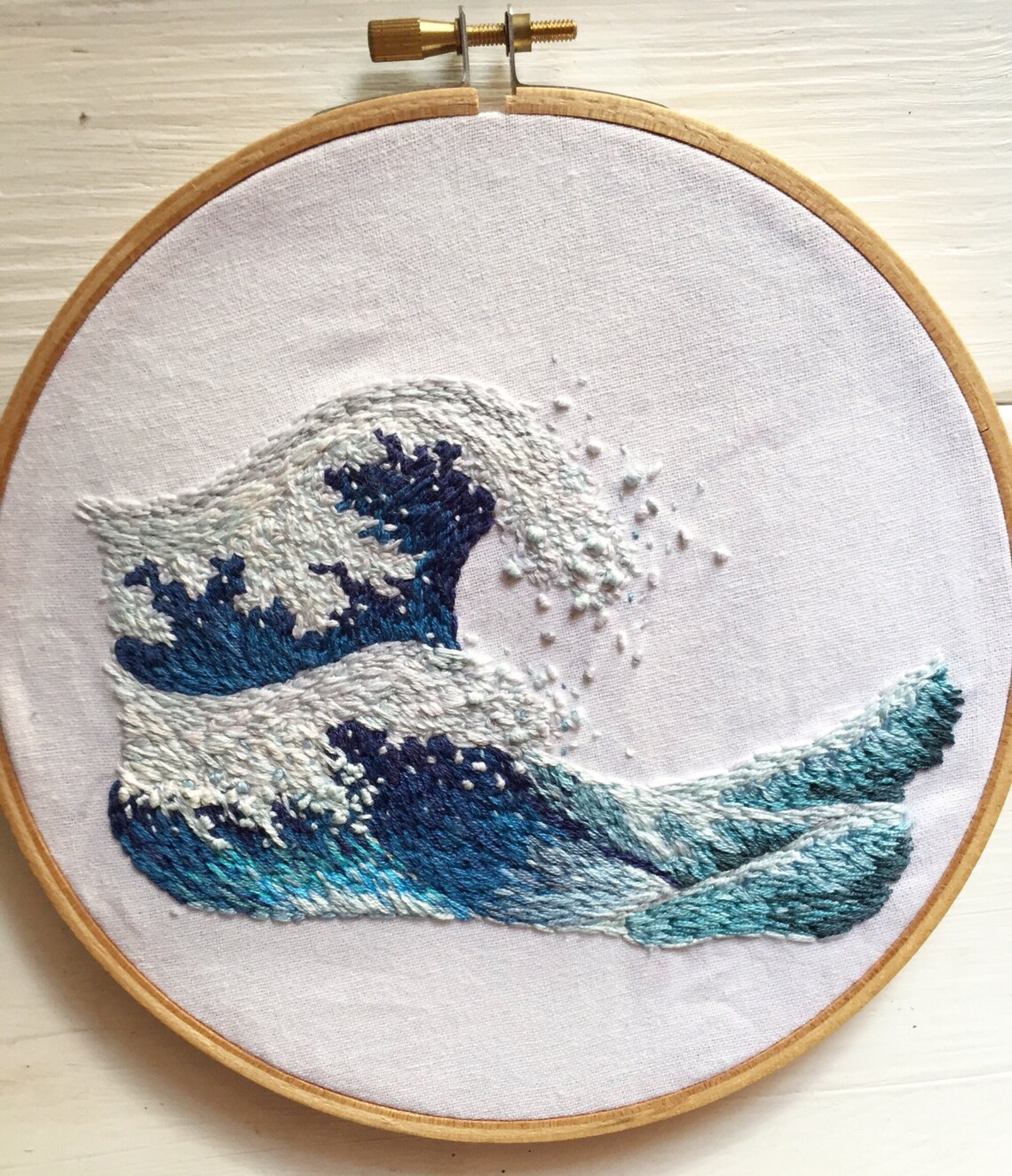 CUSTOM MADE to ORDER Wave Hand Embroidery -ocean Beach Water- - Etsy