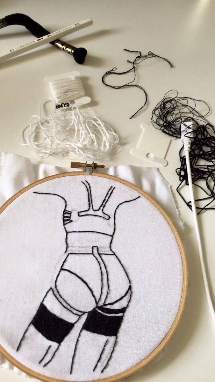 MADE TO ORDER Fashion Lingerie Body Embroidery Hoop - Etsy Australia