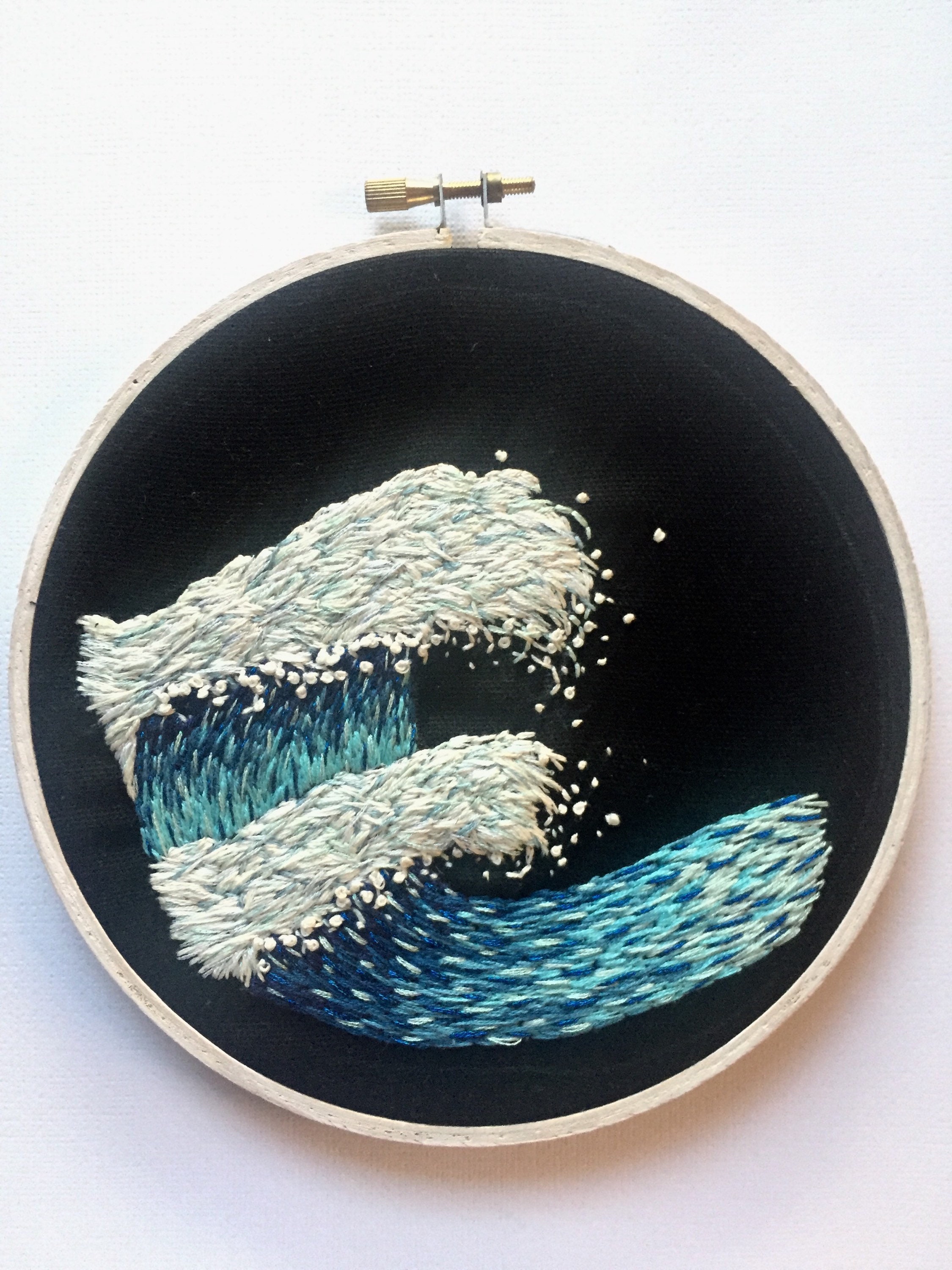 CUSTOM MADE to ORDER Wave Hand Embroidery -ocean Beach Water- - Etsy