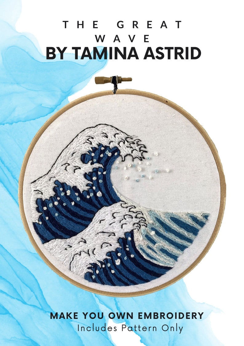 The Great Wave Embroidery Pattern (PDF Download) - Etsy