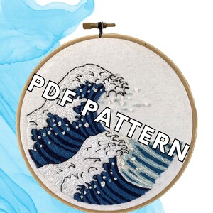 The Great Wave Embroidery Pattern PDF Download File - Etsy UK