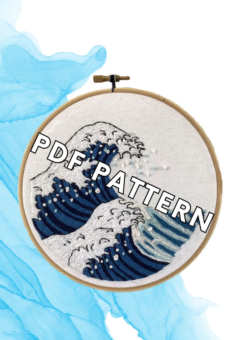 The Great Wave Embroidery Pattern PDF Download File - Etsy UK