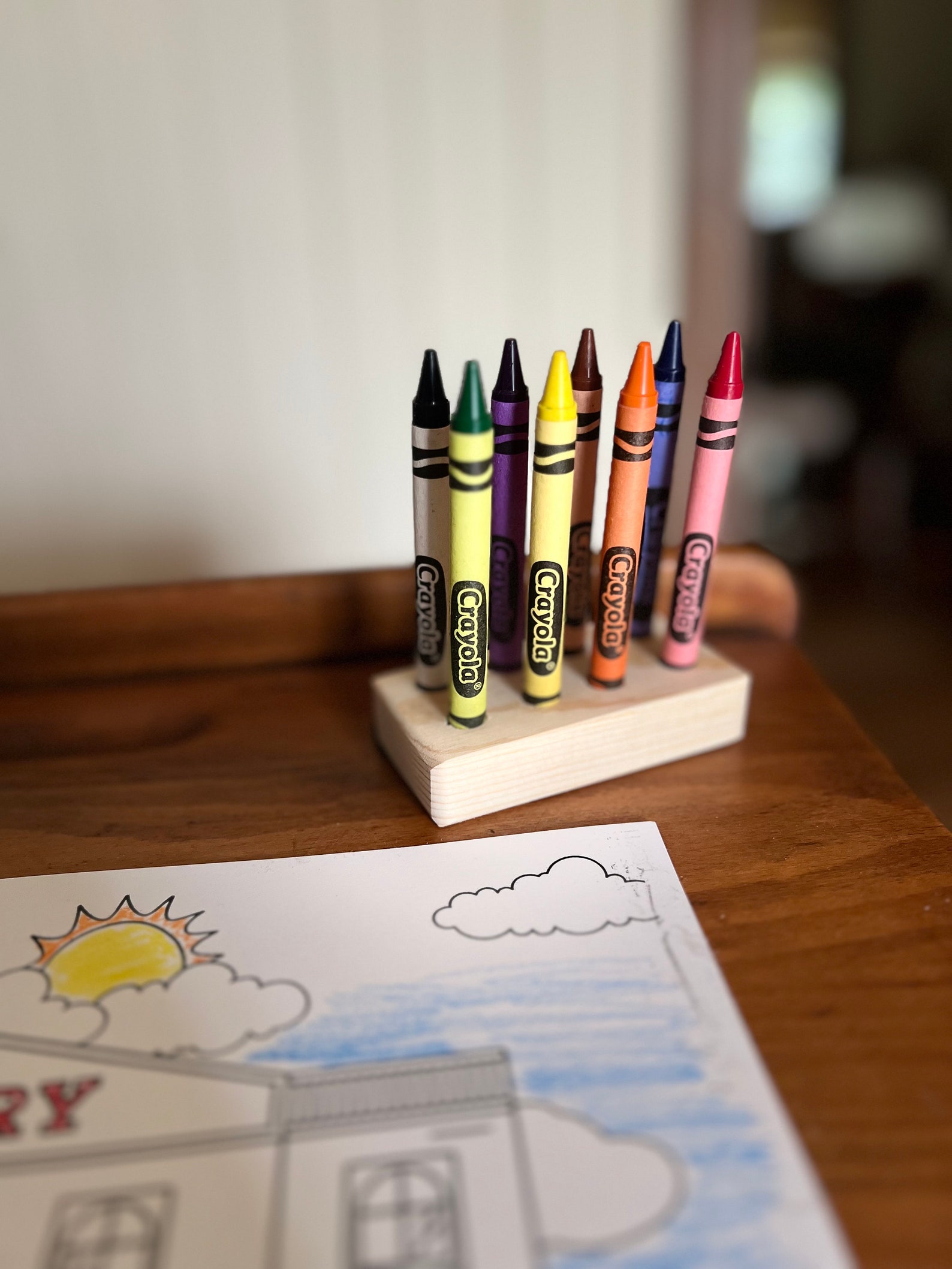Wooden Crayon Caddy | Classroom & Homeschool Organizer | 8 or 16 ...